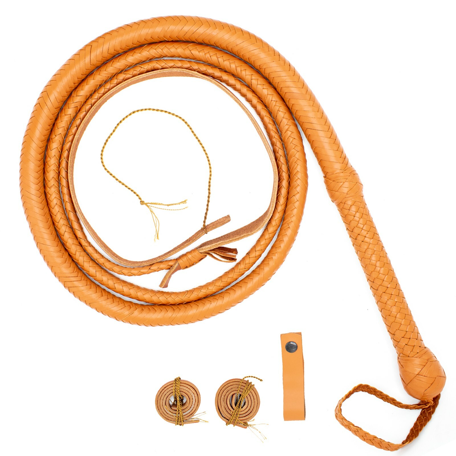 Cow Hide Leather Bull Whip 04 to 16 Feet &16 Plait Custom Bullwhip ...