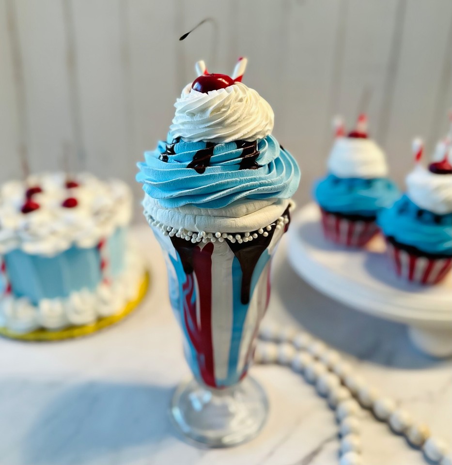 DEZICAKES Fake Milkshake Artificial Food Fake Retro Milkshake | eBay