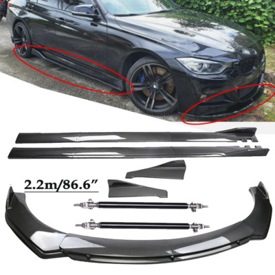 Carbon Fiber Front Bumper Lip Spoiler Splitters Body Kit For BMW 320i ...