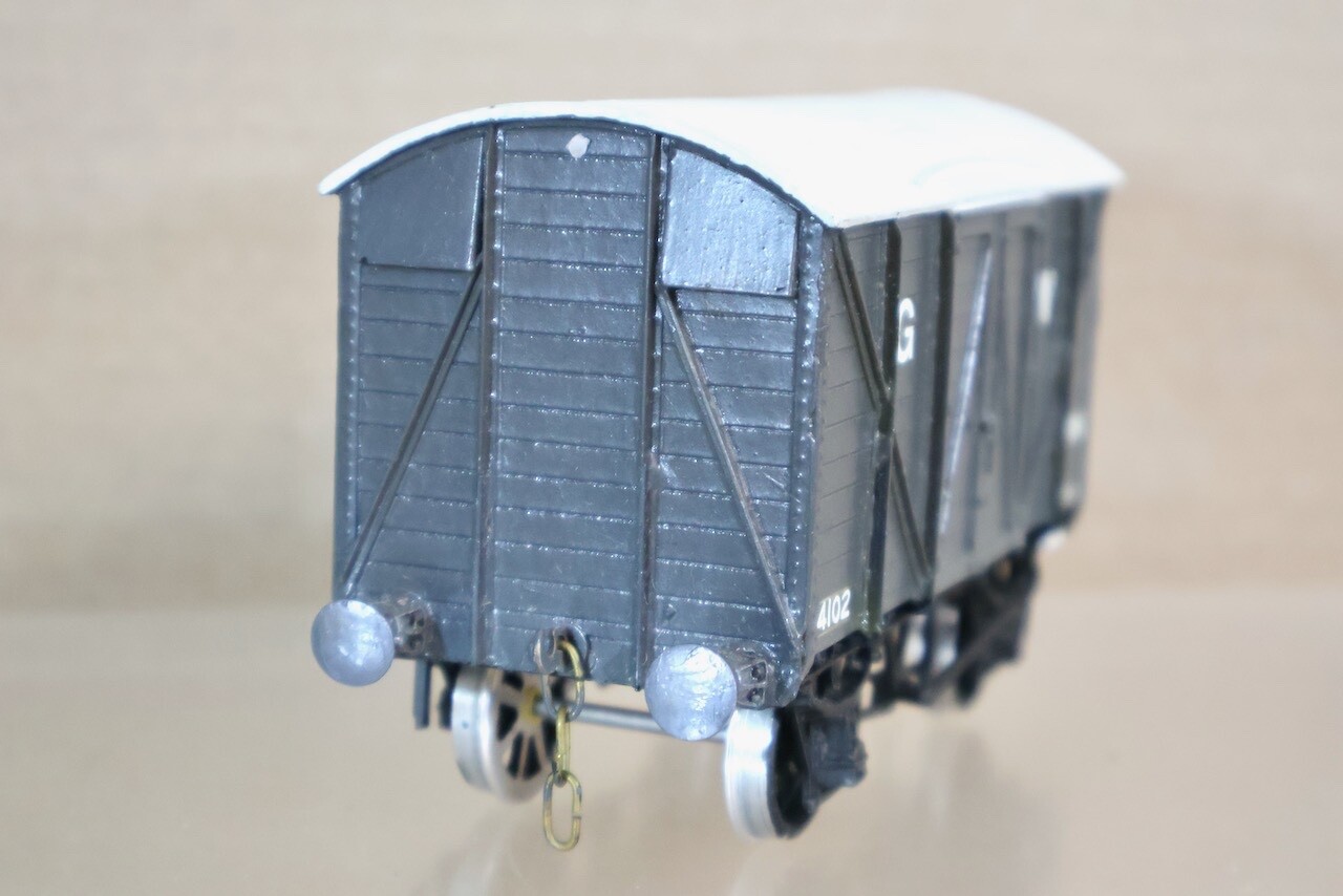 VINTAGE KIT BUILT O GAUGE GW GWR GREY 10 TON TWIN VENT VAN WAGON 4102 ...