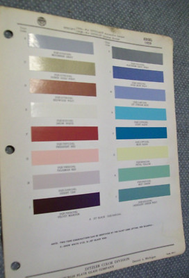 1959 Ford EDSEL car color Paint Chips set - Ditzler | eBay