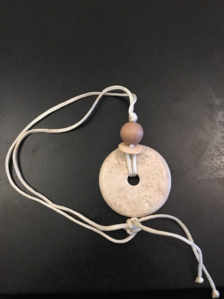 Hard Stone Pi Disc Pendant Necklace Circle Donut Good Luck Happiness ...