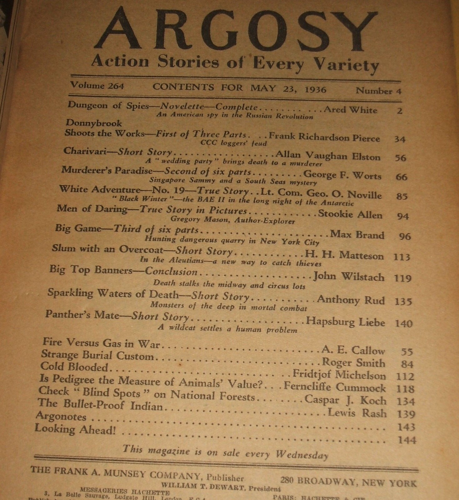 Argosy Weekly for May 23rd, 1936, See Listings | eBay