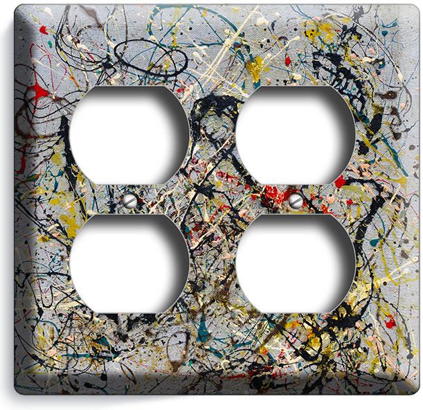 JACKSON POLLOCK INSPIRED ABSTRACT LIGHT SWITCH OUTLET WALL PLATE ROOM ...