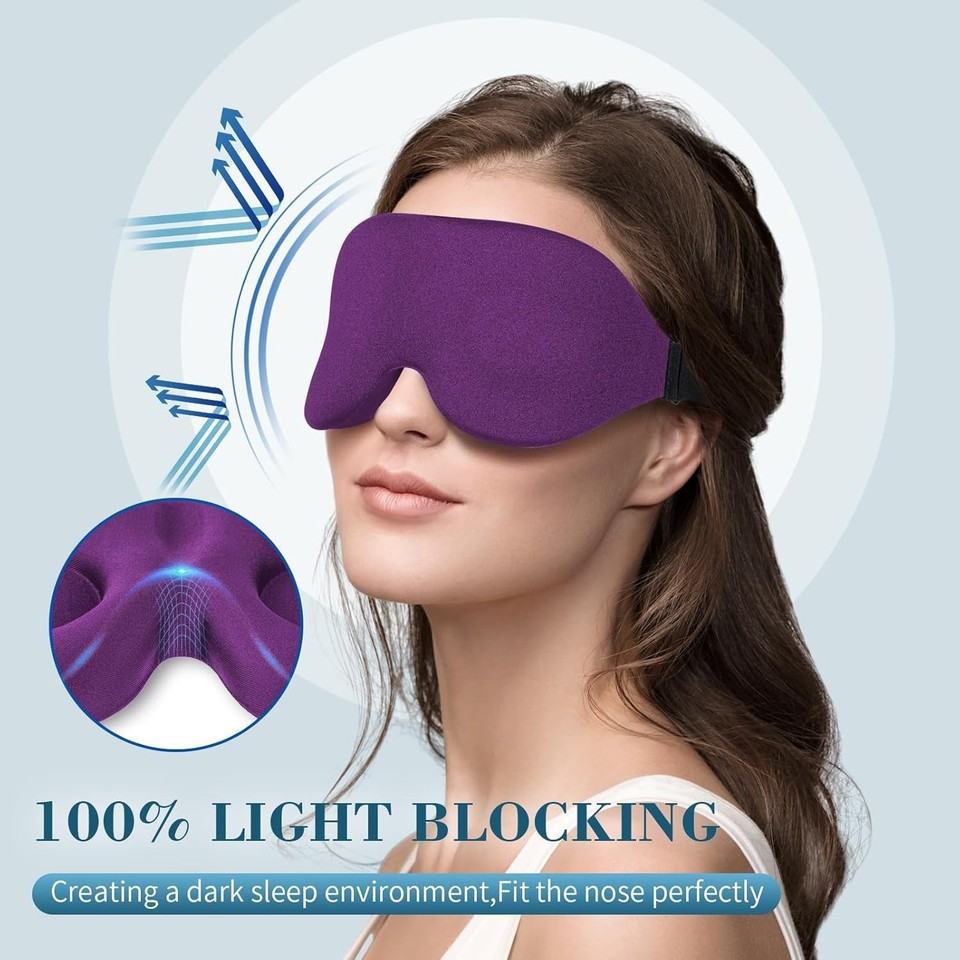 ZGGCD 3D Sleep Mask for Side Sleeper Light Blocking Sleeping Eye Mask ...