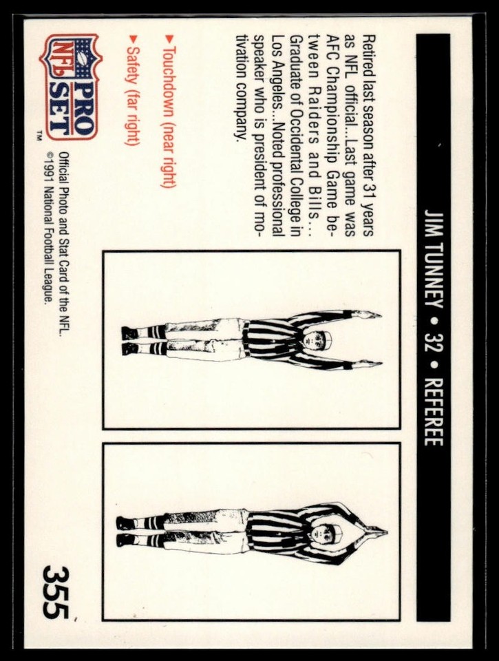 1991 Pro Set #355 Jim Tunney | eBay