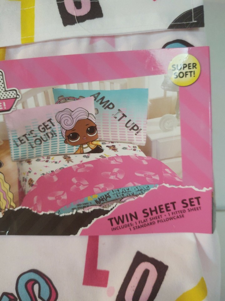 LOL Surprise! (3) Piece Twin Sheet Set (fitted/flat + Pillowcase ...