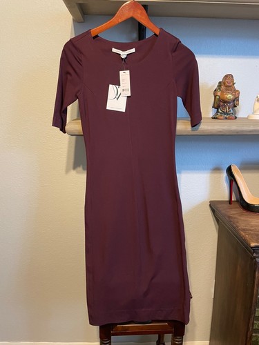 Diane von Furstenberg dress. Brazen Plum color. Elbow length sleeve. | eBay