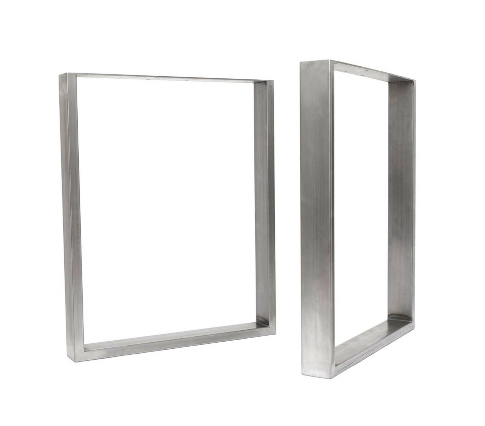 2x Industrial Box Section Table Legs + FREE Floor Protectors, Screws ...