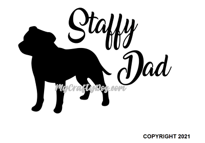 Staffy Dad Car Decal Vinyl Sticker Staffordshire Bull Terrier Love Dogs ...