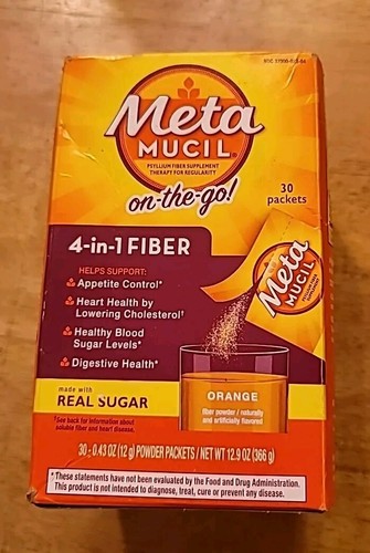 Metamucil MultiHealth Fiber Orange Flavor Singles Powder - 30 Packets ...