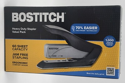 Bostitch Heavy Duty Stapler Value Pack 60-Sheet Capacity w/ 1,000 ...