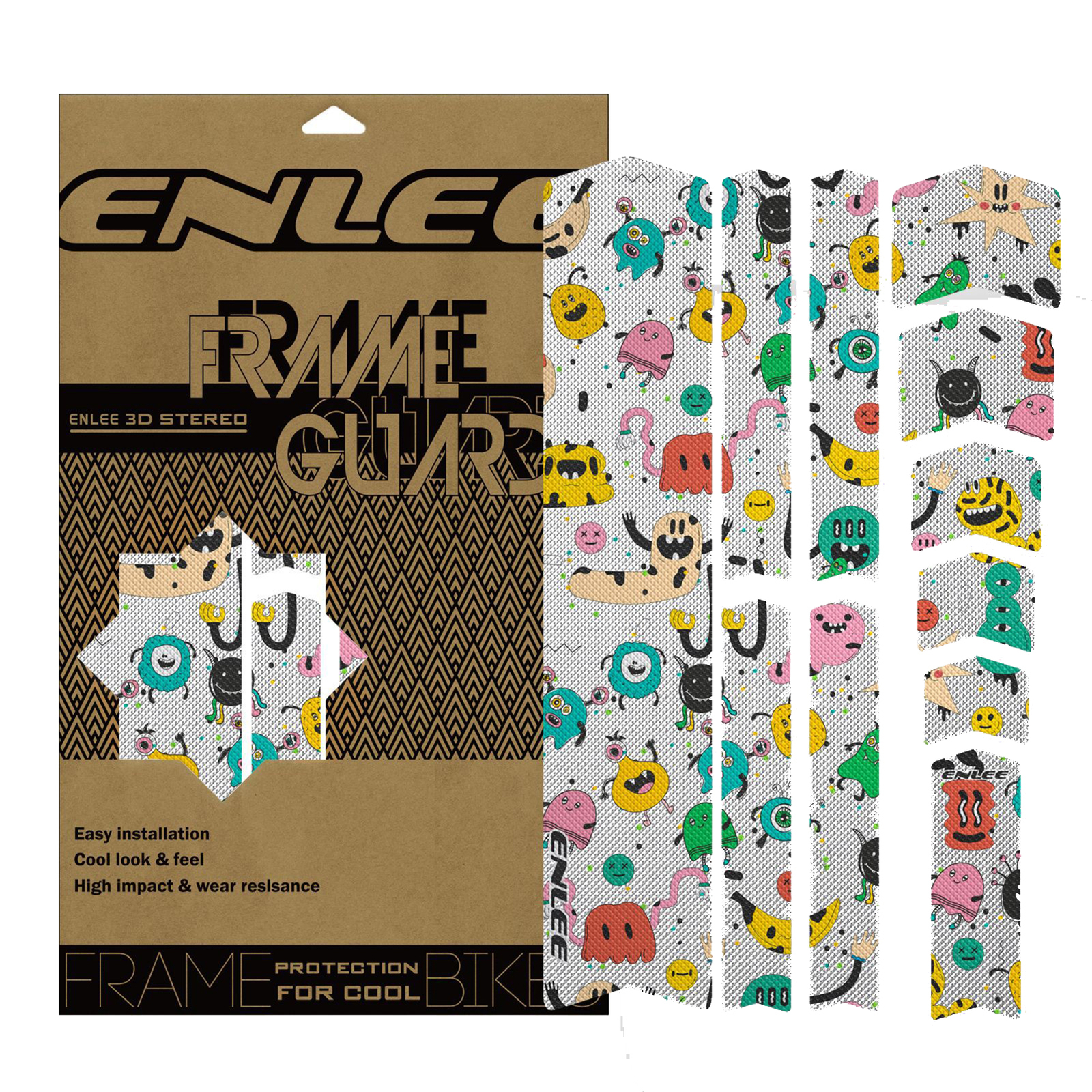 3D MTB Bicycle Protective Decal Stickers Mountain Bike Frame Film ...