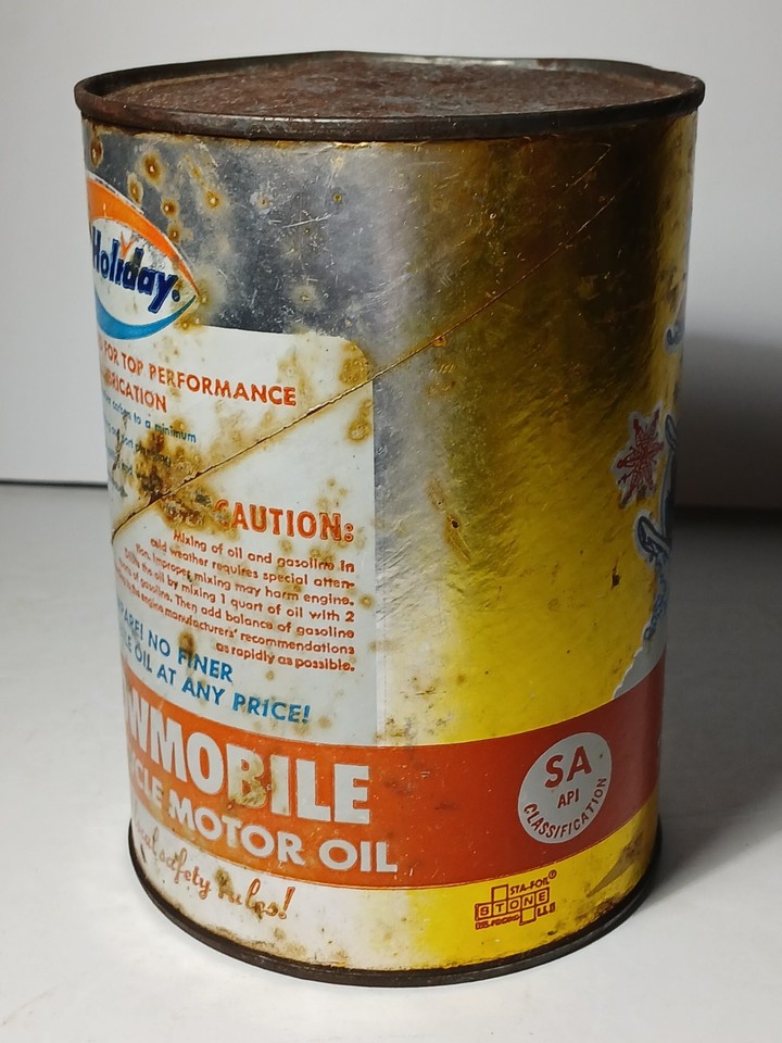 RARE Vintage Holiday Oil Can Quart Oil Can Snowmobile Oil Can Minnesota Oil Can | eBay