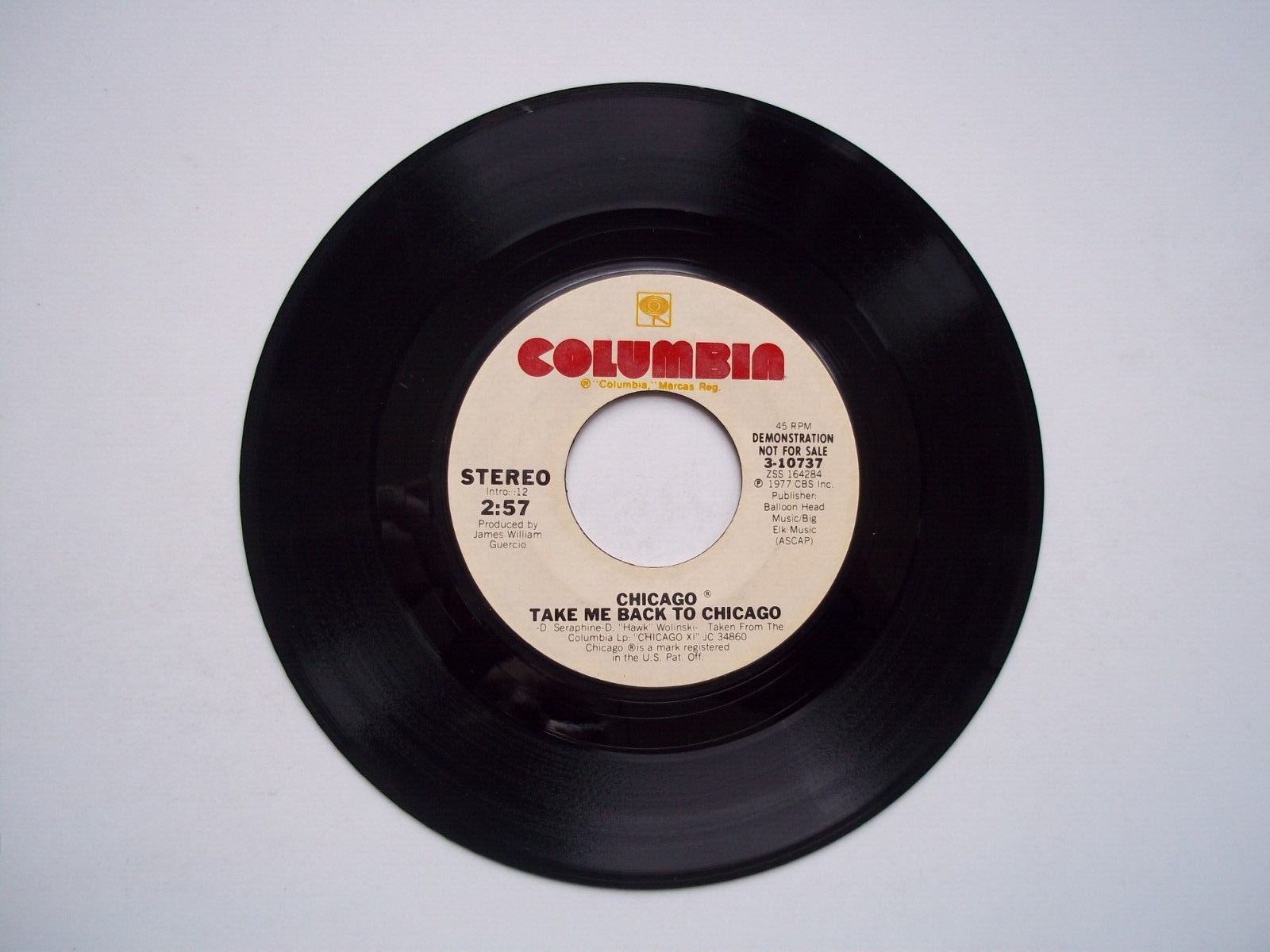 CHICAGO - Take Me Back To Chicago (Promo / Demo) - 45 RPM Record 7 ...