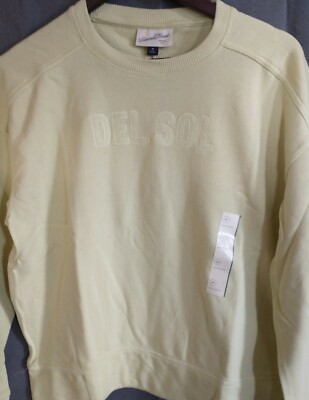 NWT Universal Thread Women's Soft Cotton Sweatshirt Yellow Del Sol Size ...