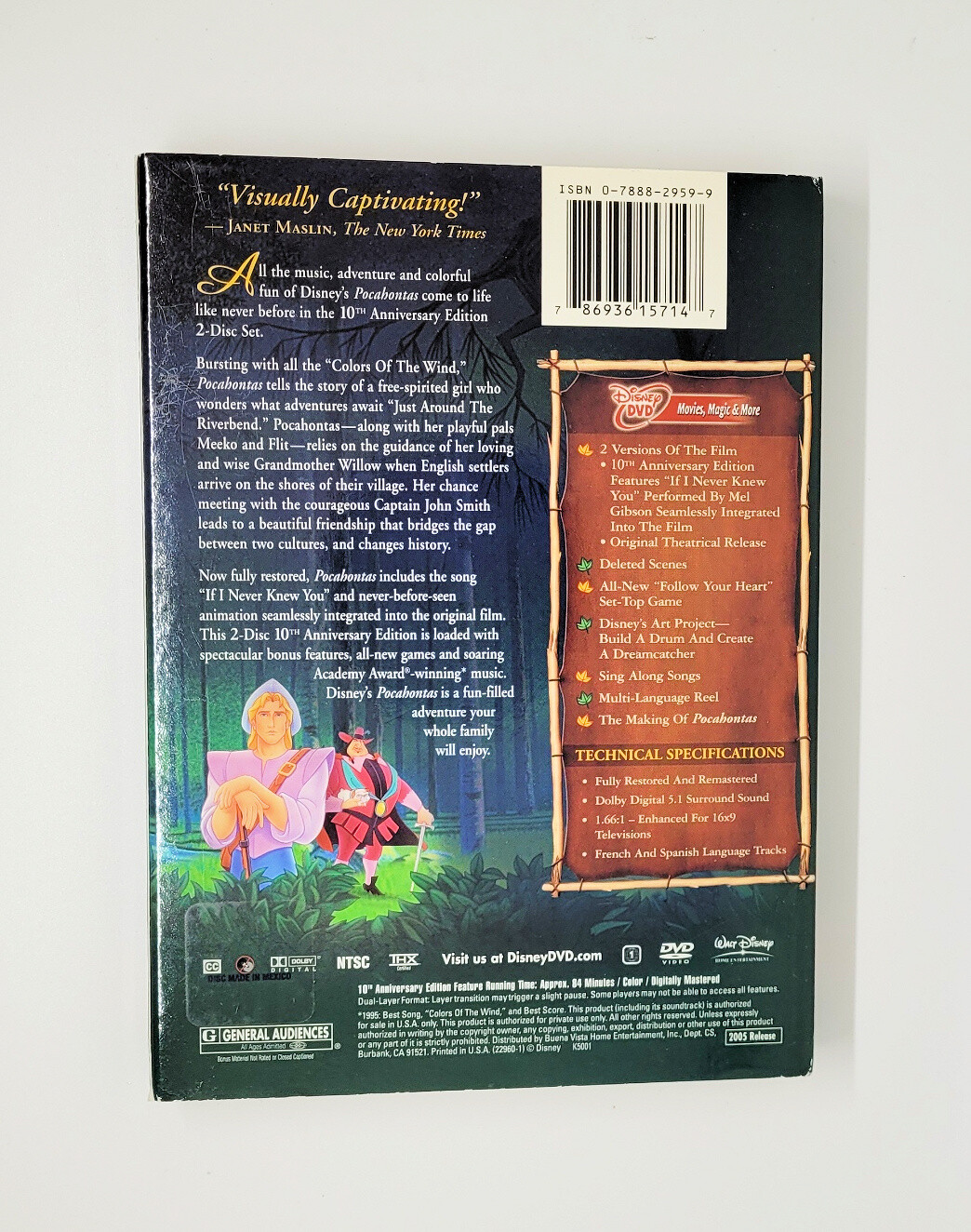 Disney Pocahontas DVD NEW 10th Anniversary Edition 2-Disc Set with ...