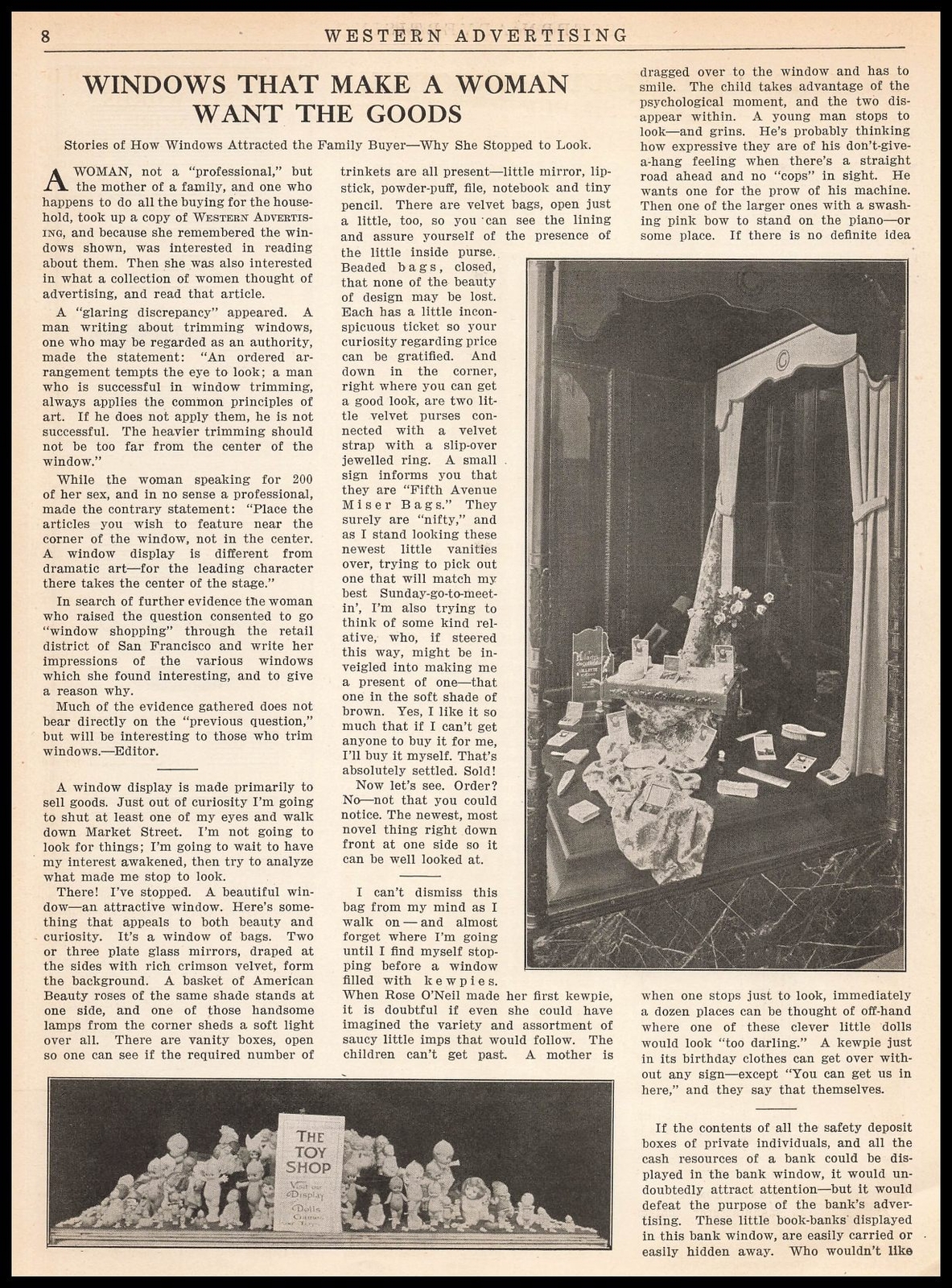 1919 Rose O'Neill Kewpie Doll Window Display Photo The Toy Shop Article ...