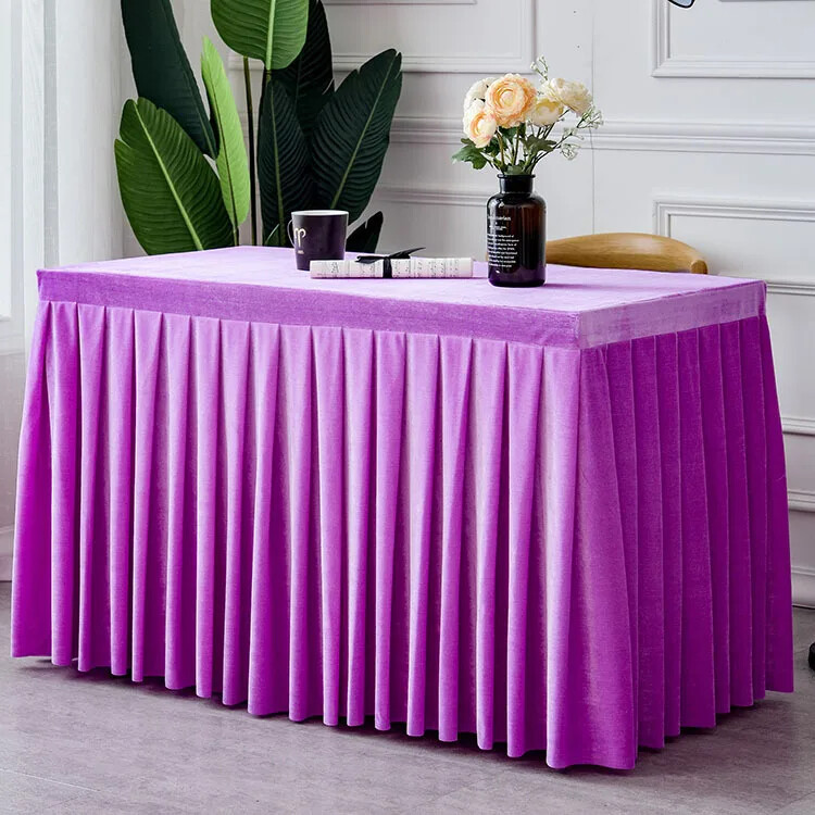 1Pc Tablecloth Rectangular Conference Table Cover Skirt for Party Desk ...
