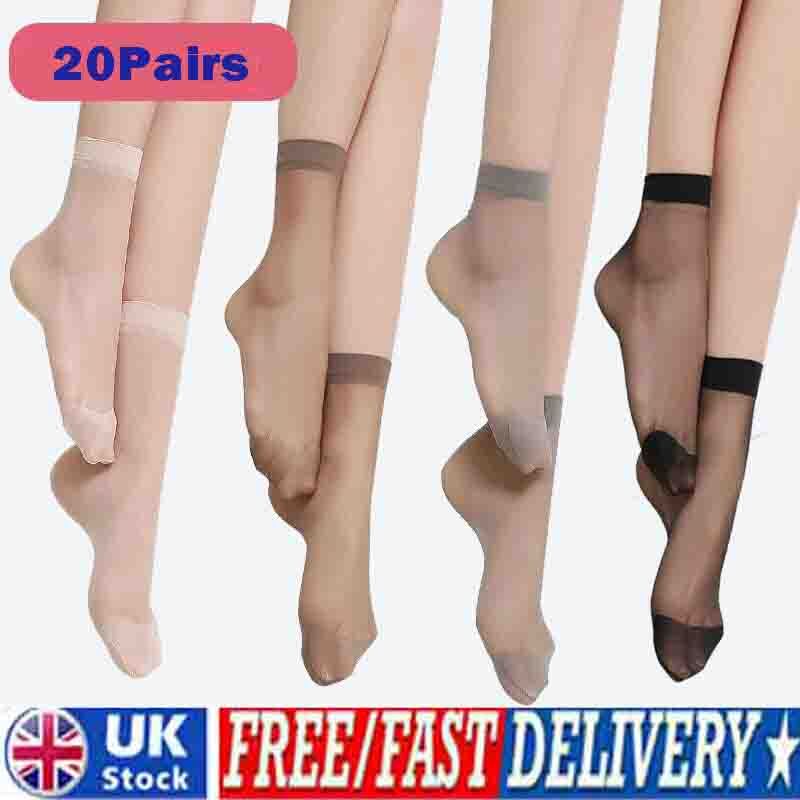20 Pairs Ankle High Tights Socks Comfort Top Silky Smooth Stock Ladies ...