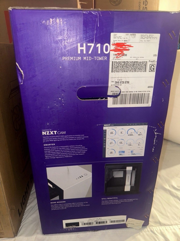 NZXT H710i RGB Premium Mid-Tower Computer Case w NZXT RGB Strip - BLACK ...