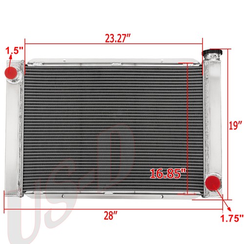 3 Row Aluminum Radiator For Chevy GM SBC BBC 23.27'' W x 16.85'' H | eBay