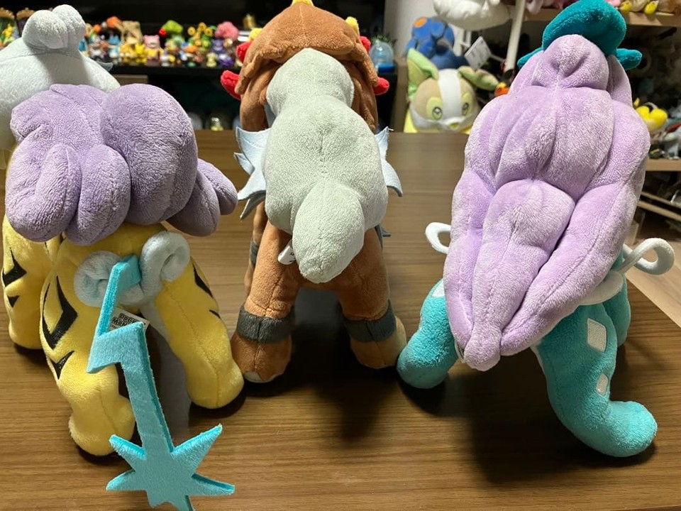 Pokemon Plush Set Raikou Entei Suicune 3Piece Collectible Toys ...