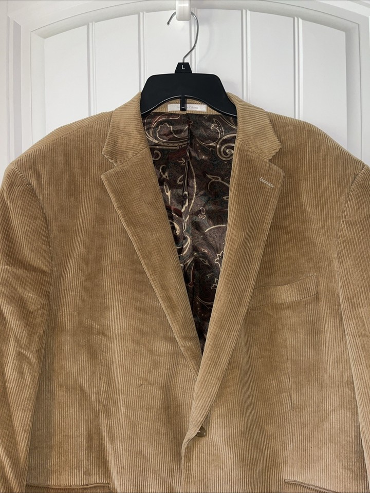 Lauren Ralph Lauren camel preppy professor Tan Corduroy Blazer Sz 48R ...