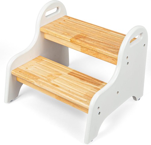 Kids 2 Step Stool, Rubber Wood Step for Children, Safe & Sturdy | eBay