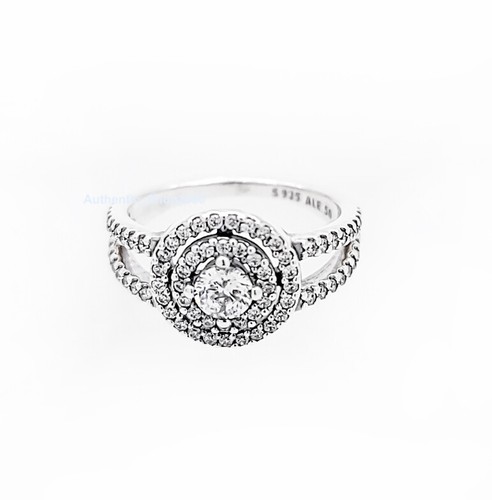 NEW 100% Authentic PANDORA 925 Silver Sparkling Double Halo Ring ...