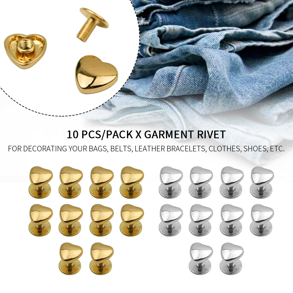 Garment Rivet Heart Shape For Leather Decoration Screw Back Accessories ...