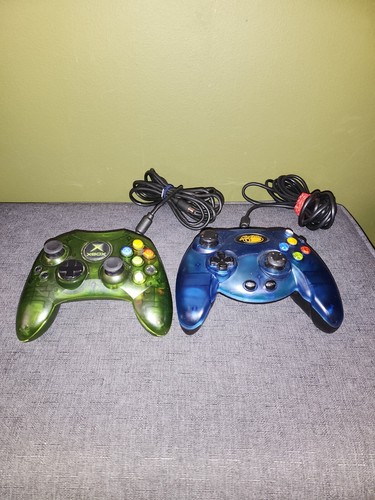 Microsoft Xbox Controller Translucent Green & MadCatz Blue | eBay