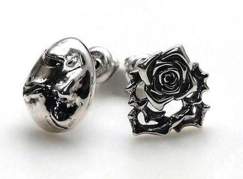 Berserk Exhibition Limited Silver Pair Earrings Behelit Rose Skull ...