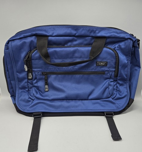LL Bean Courier Laptop Messenger Bag Blue Nylon 18"x14"x5" | eBay