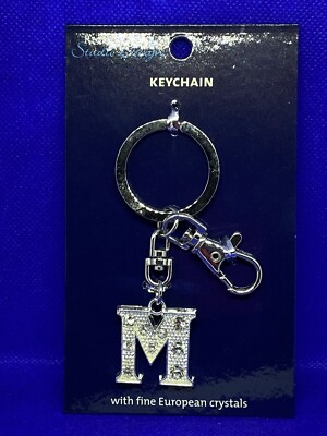 Initial Key Chain Letter "M" With Fine European Crystals 3" | eBay