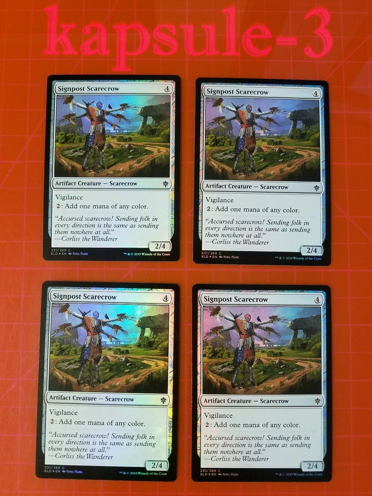 4x Signpost Scarecrow | FOIL | Throne of Eldraine | MTG Magic Cards | eBay