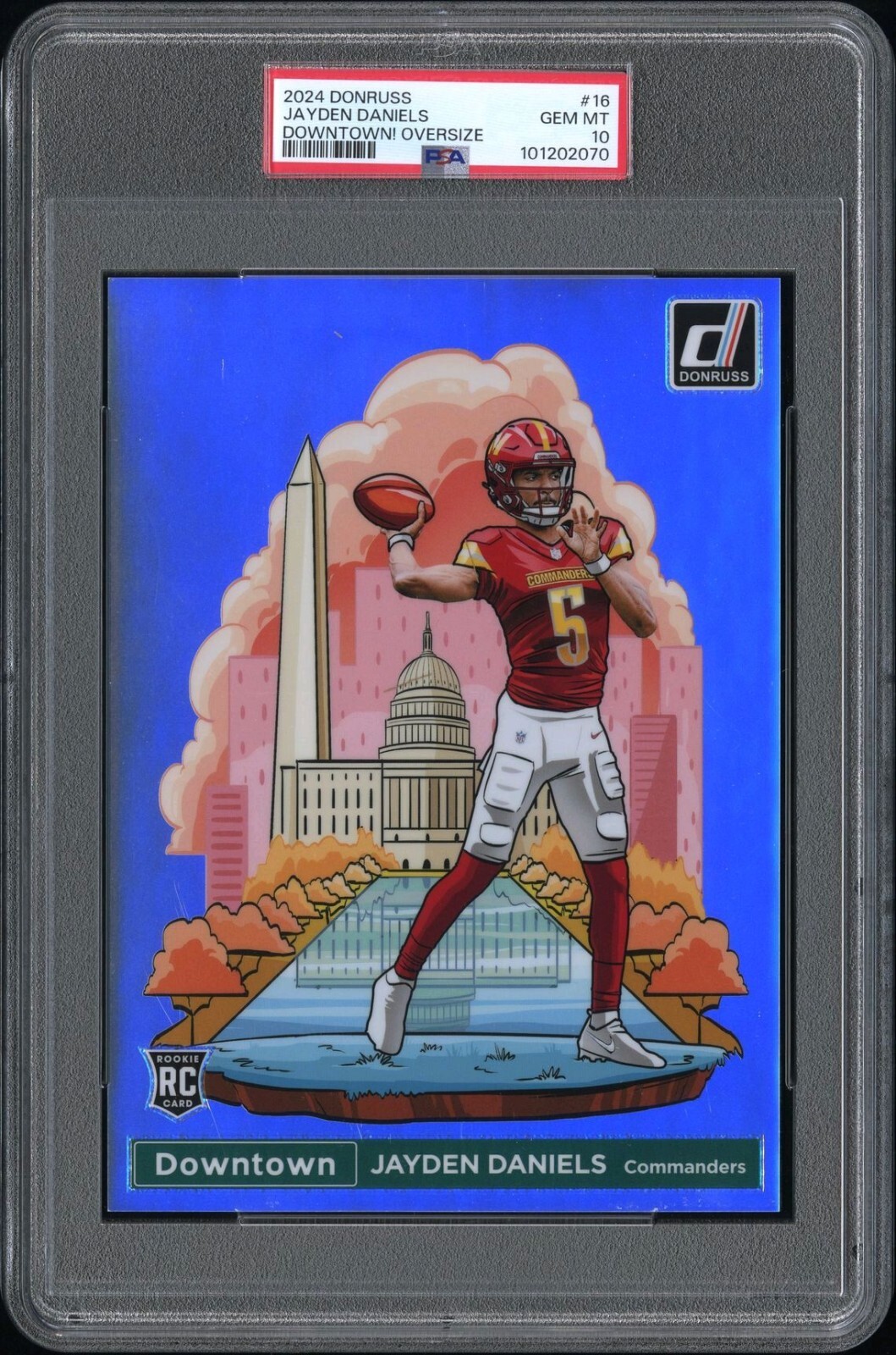 2024 PANINI DONRUSS DOWNTOWN! OVERSIZE #16 JAYDEN DANIELS ROOKIE RC PSA 10 | eBay