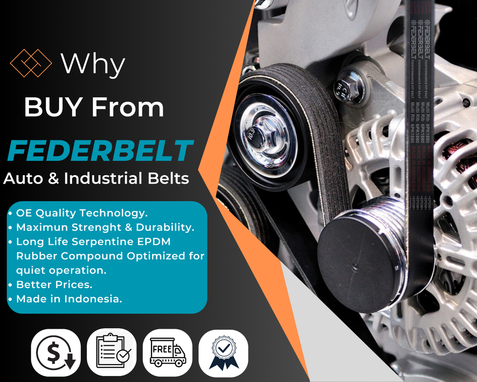 FEDERBELT Drive Belt Set fit 98-02 Honda 2.3 Accord Alternator/AC-Power ...