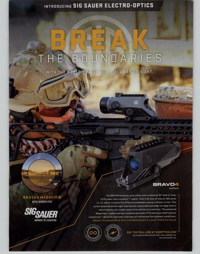 2015 Sig Sauer Bravo4 Megaview Rifle Sight Scope Magazine Print Ad ...