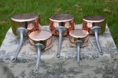 Vintage French Copper Saucepan Set of 5| With Iron Handles, Copper ...