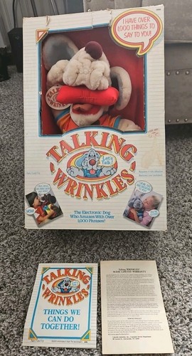 Vintage-Ganz 1986 Talking Wrinkles Dog Hand Puppet/ Plush/works-Box ...