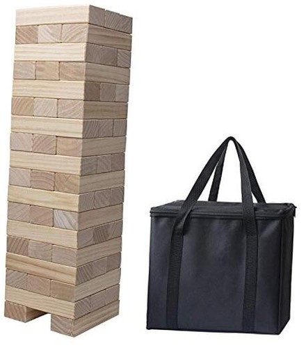 Giant Tumble Tower, Pine Wooden Topple Game Classic Block Stacking for ...