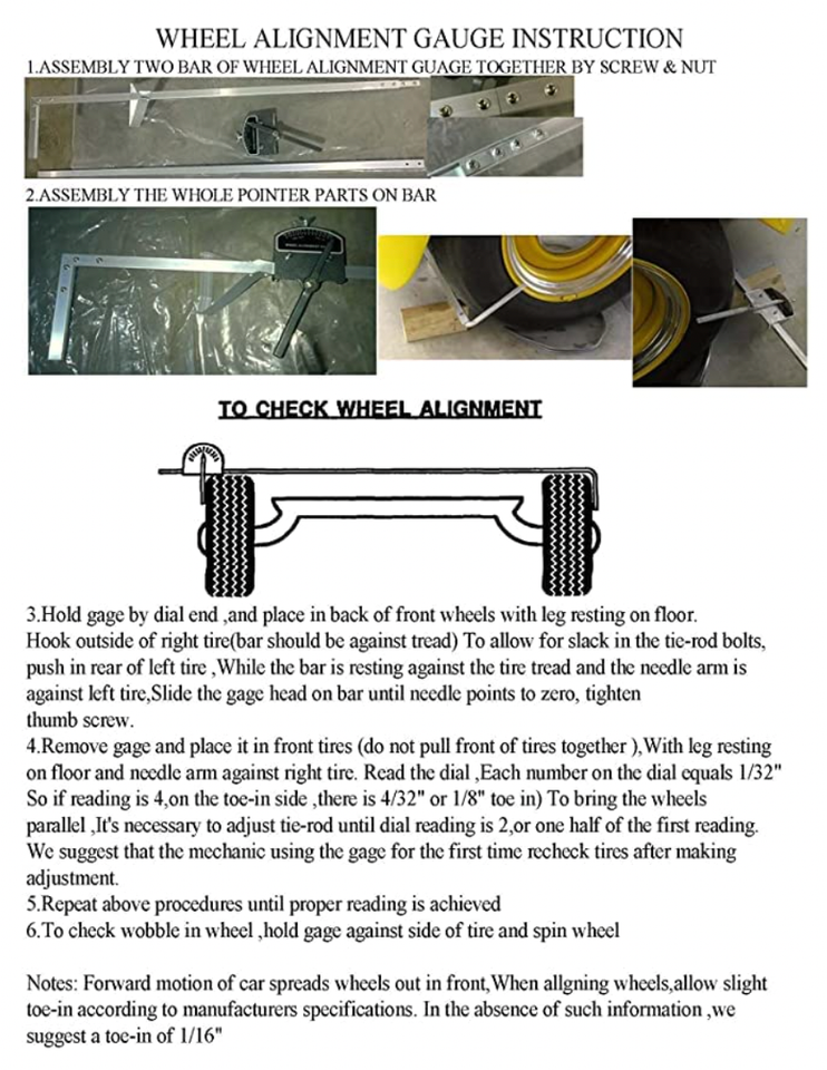 Wheel Alignment Tool, Accurate Heavy Duty Toe Alignment Gauge | eBay