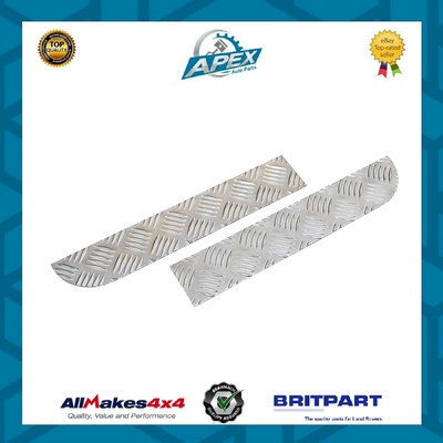FRONT BUMPER TREAD PLATES ALLOY CHEQUER PLATE FOR LAND ROVER DEFENDER ...