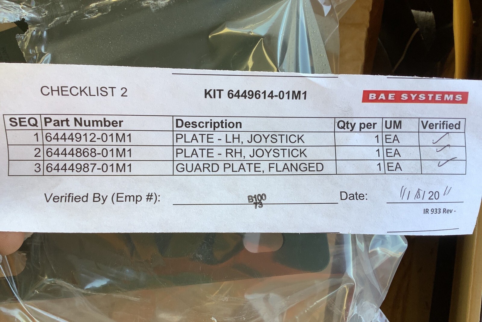 MILITARY M1114 MCTAGS BPMTU INSTALLATION FIELD KIT 6444909 2540-01-604 ...