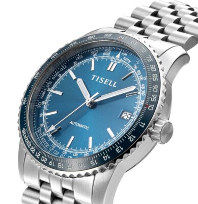 TISELL Pilot Watch (Blue) 40mm, NH35, Sapphire Crystal Glass, Super ...