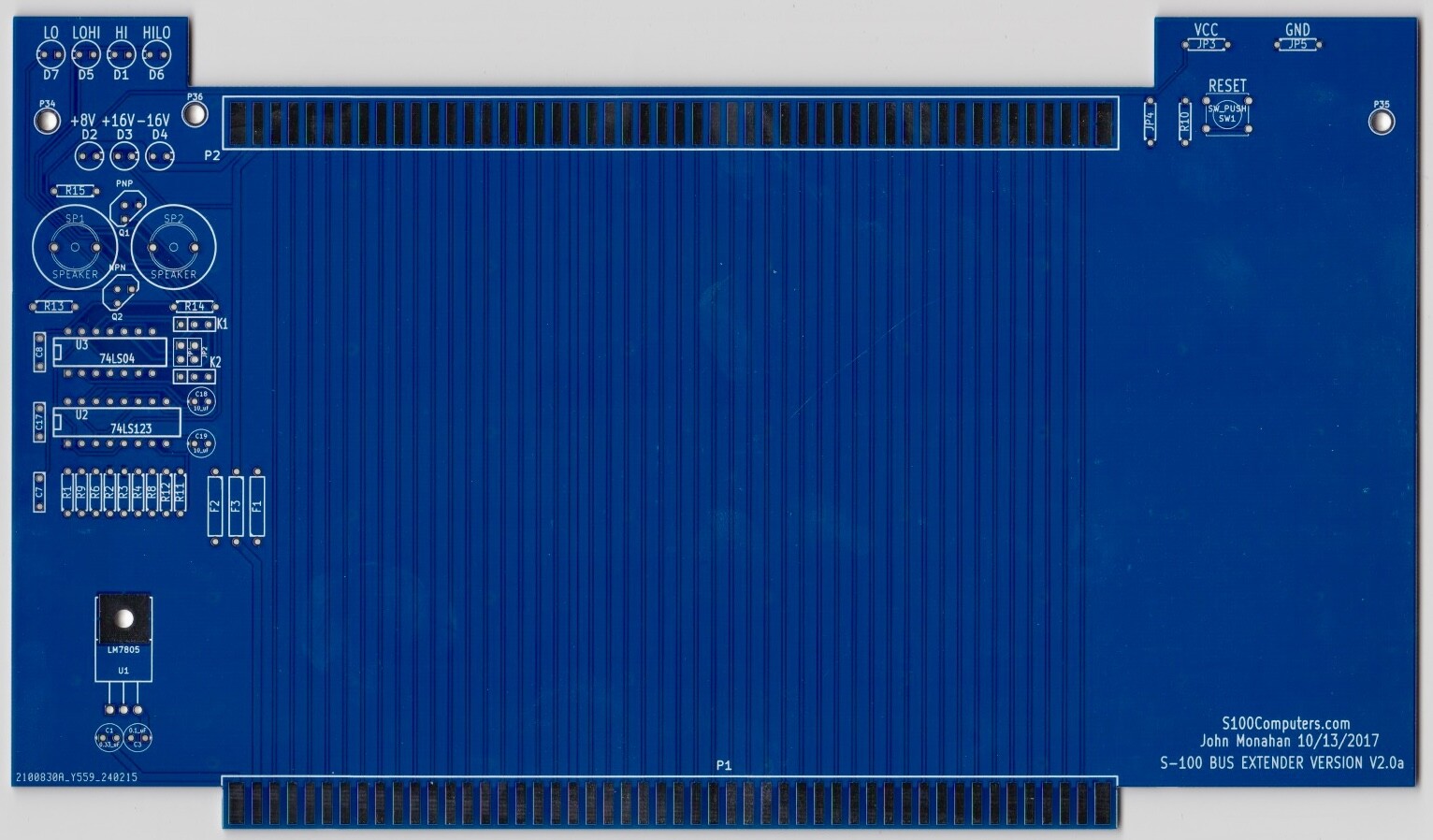 S100 Bus Extender-Riser V2.0a PCB | eBay