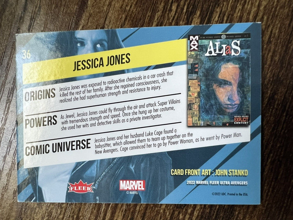 2022 Fleer Ultra Marvel Avengers Base Card #36 Jessica Jones | eBay