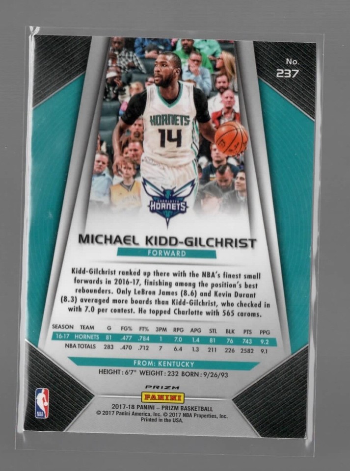 2017 Panini Prizm #237 Michael Kidd-Gilchrist Prizms Silver NM/Mint | eBay