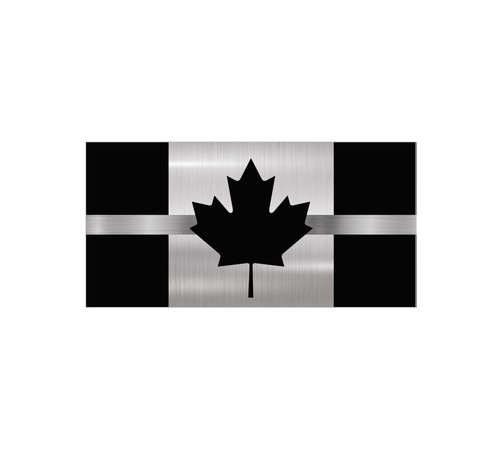 Thin Silver Line Flag Canada- Vinyl Sticker - 4 Inch X 2 Inch | eBay